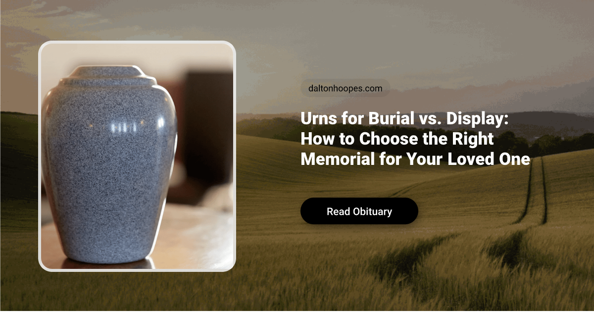 Urns for Burial vs. Display | Dalton Hoopes Funeral Home