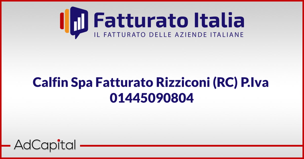 Calfin Spa Fatturato Rizziconi (RC) P.Iva 01445090804