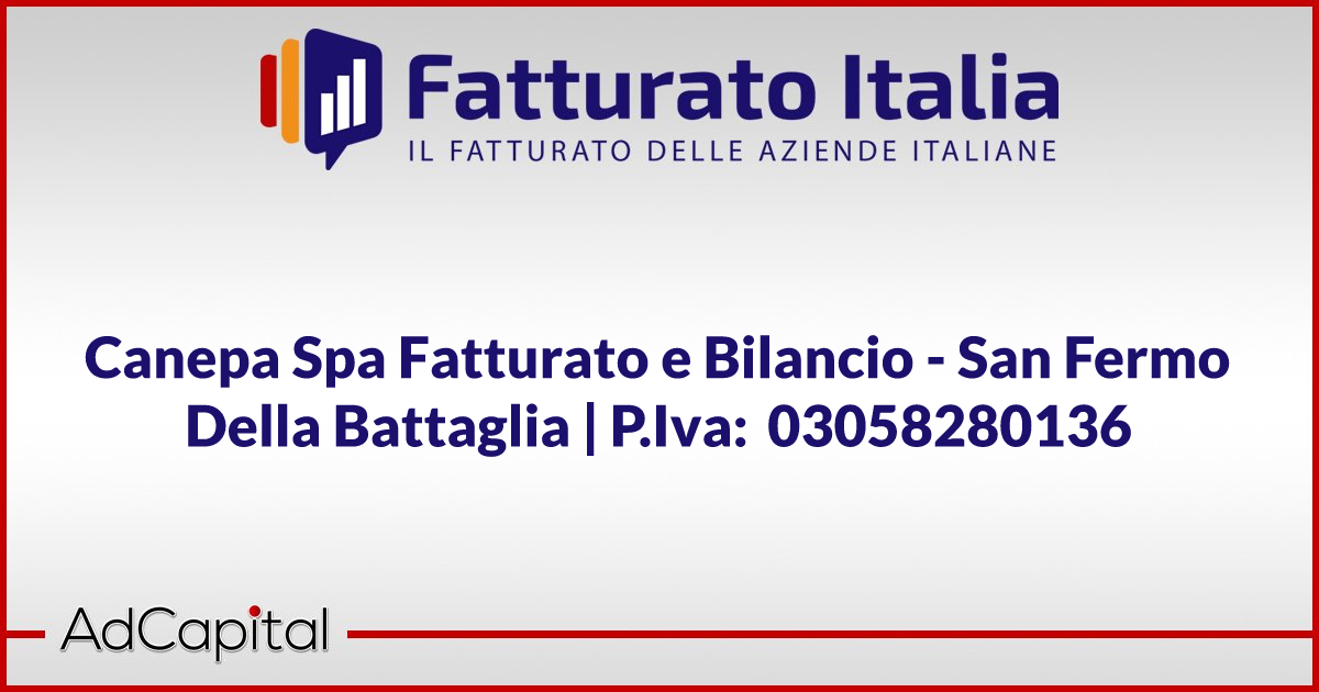 Canepa Spa Fatturato e Bilancio - San Fermo Della Battaglia | P.Iva ...