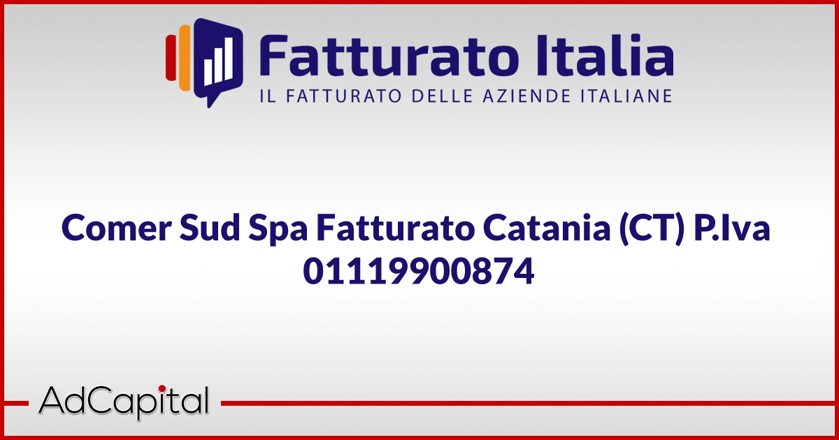 Comer Sud Spa Fatturato Catania (CT) P.Iva 01119900874