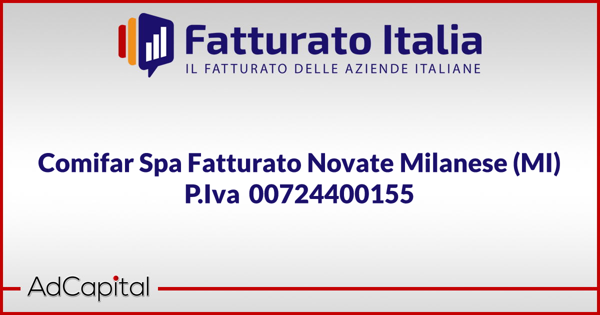Comifar Spa Fatturato Novate Milanese (MI) P.Iva 00724400155