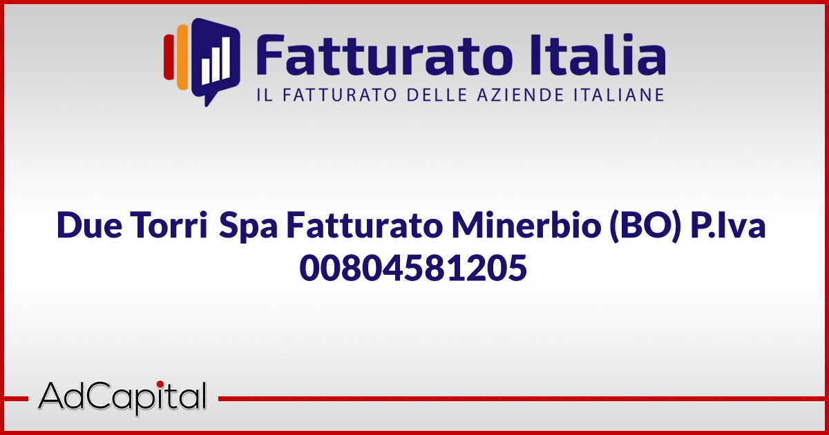 Due Torri Spa Fatturato Minerbio (BO) P.Iva 00804581205