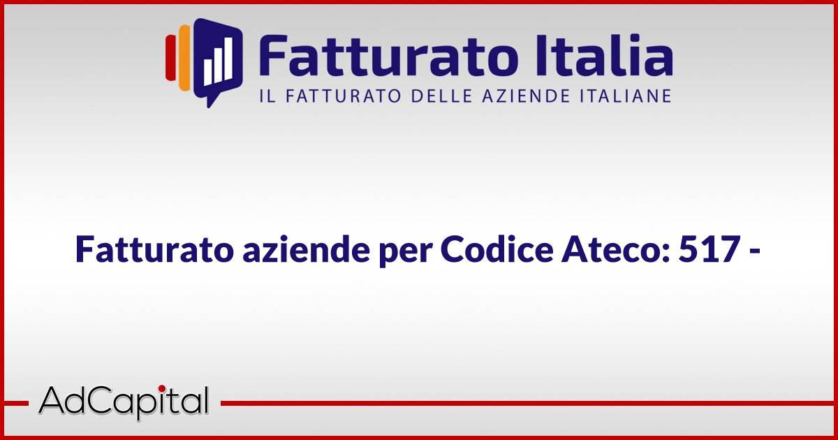 Fatturato aziende per Codice Ateco: 517