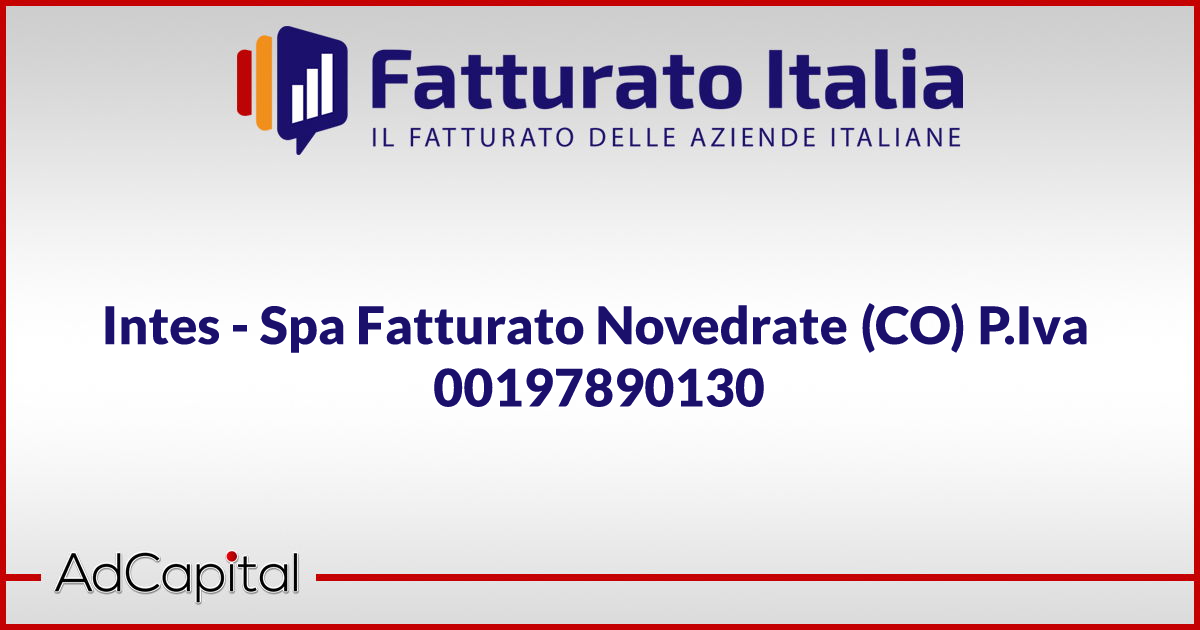 Intes - Spa Fatturato Novedrate (CO) P.Iva 00197890130