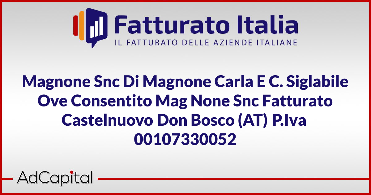 Magnone Snc Di Magnone Carla E C. Siglabile Ove Consentito Mag None Snc ...