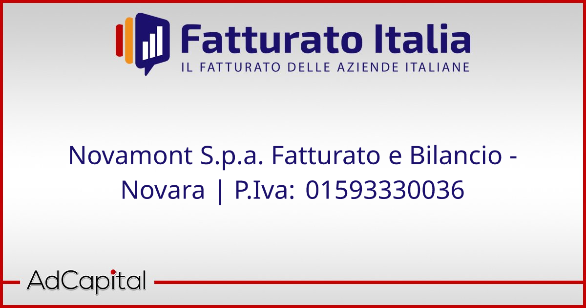 Novamont S.p.a. Fatturato e Bilancio - Novara | P.Iva: 01593330036
