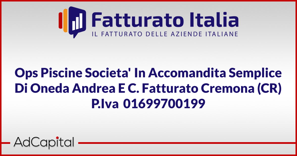 Ops Piscine Societa' In Accomandita Semplice Di Oneda Andrea E C ...