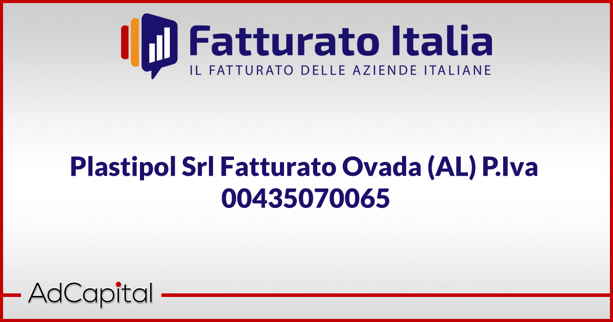Plastipol Srl Fatturato Ovada (AL) P.Iva 00435070065