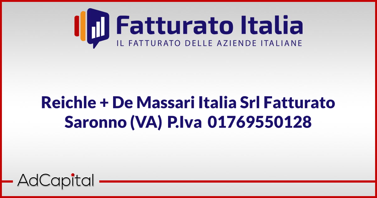 Reichle + De Massari Italia Srl Fatturato Saronno (VA) P.Iva 01769550128