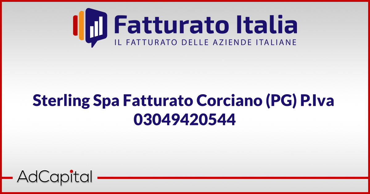 Sterling Spa Fatturato Corciano (PG) P.Iva 03049420544