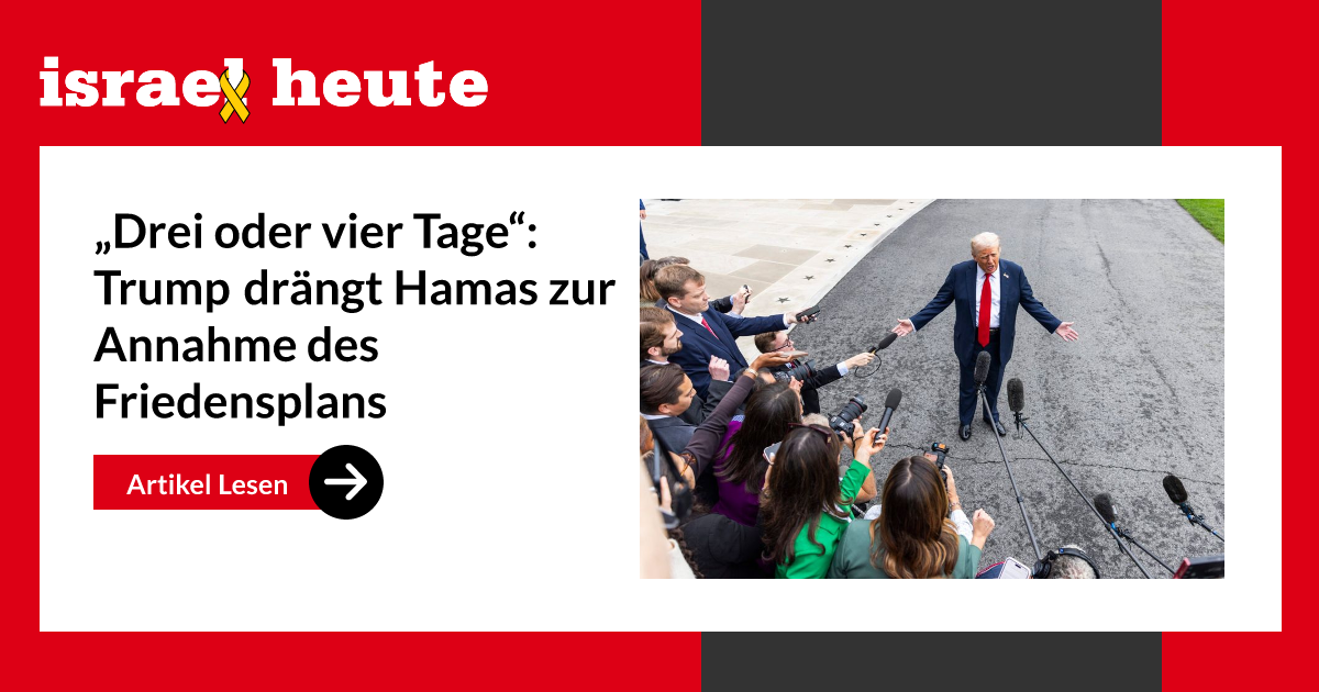 „Drei oder vier Tage“: Trump drängt Hamas zur Annahme des Friedensplans ...