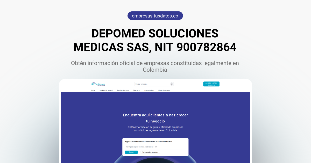 DEPOMED SOLUCIONES MEDICAS SAS | 900782864 | Tusdatos Empresas
