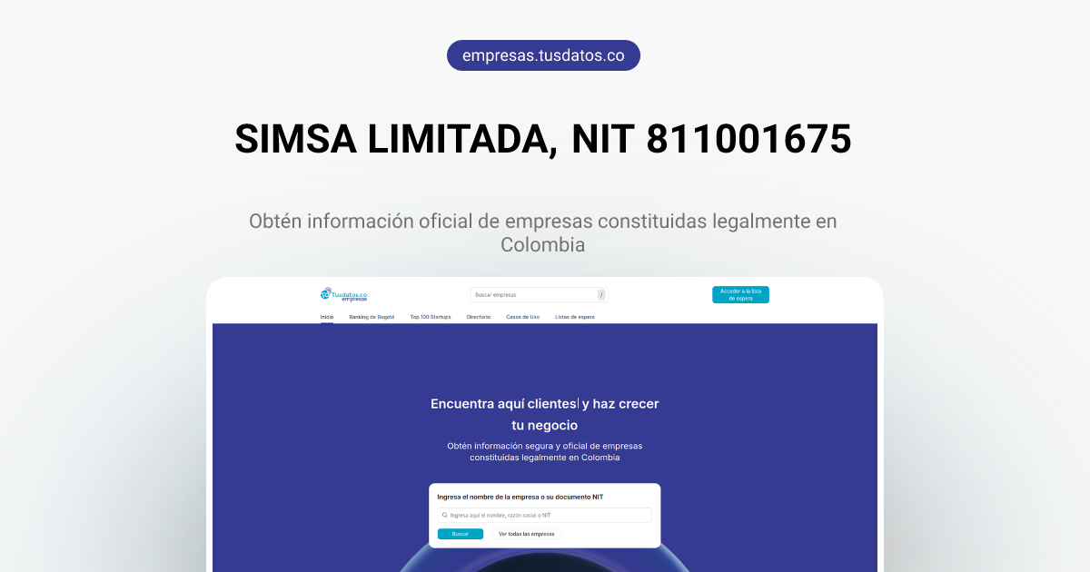 SIMSA LIMITADA | 811001675 | Tusdatos Empresas