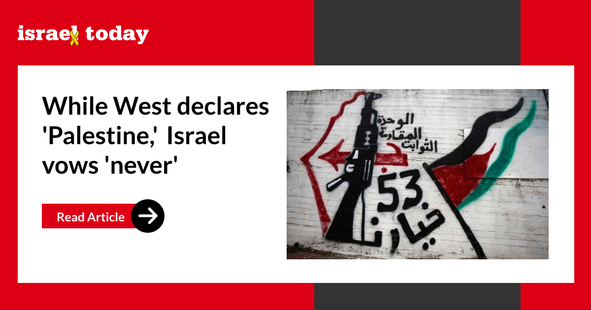 While West declares 'Palestine,' Israel vows 'never' - Israel Today