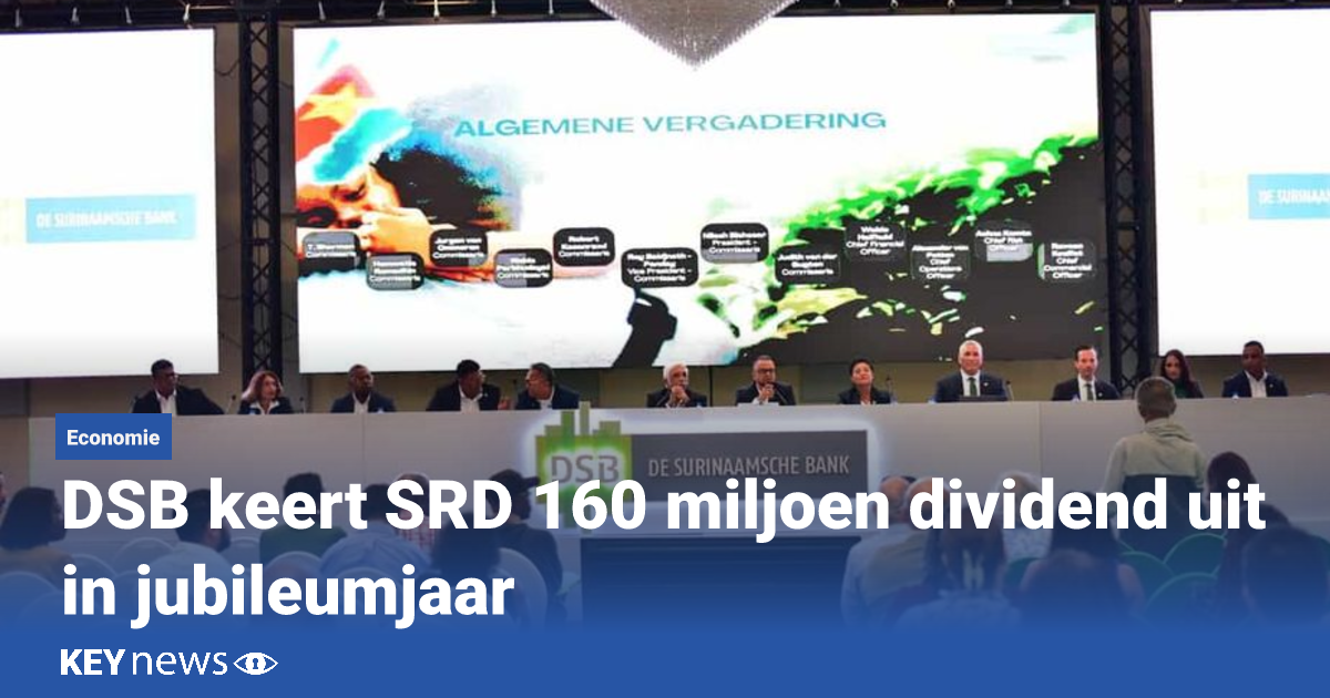 DSB keert SRD 160 miljoen dividend uit in jubileumjaar - KEY NEWS SURINAME