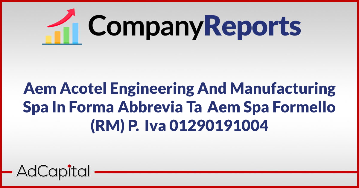 Aem Acotel Engineering And Manufacturing Spa In Forma Abbrevia Ta Aem ...