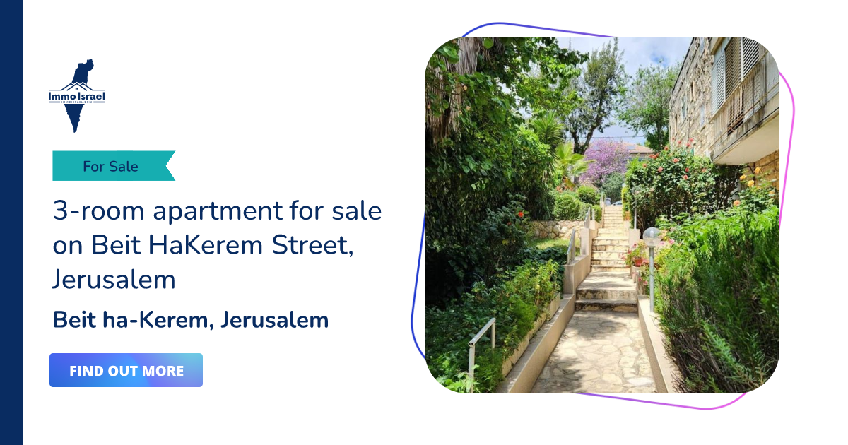 3-room apartment for sale on Beit HaKerem Street, Jerusalem | Real ...